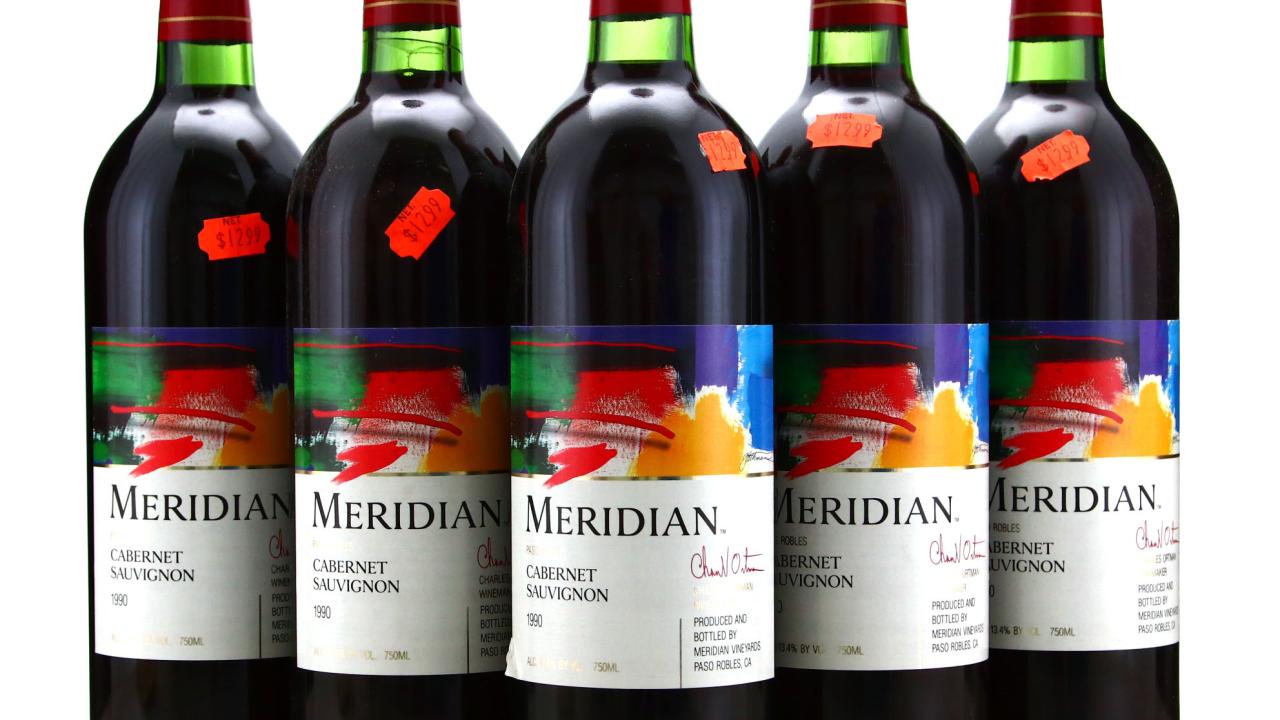 Meridian Vineyards Cabernet Sauvignon 1990 San Luis Obispo County ...