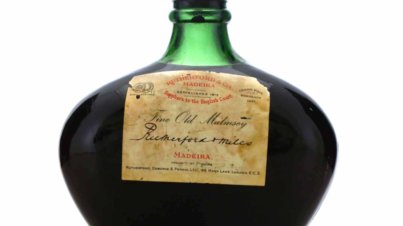 Rutherford and Miles Fine Old Malmsey Madeira pre-1950s Wine | Wine ...