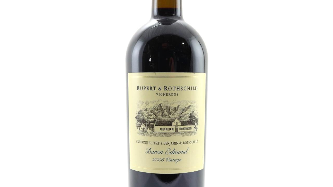 Rupert & Rothschild Baron Edmond 2005 Western Cape Wine | Wine Auctioneer
