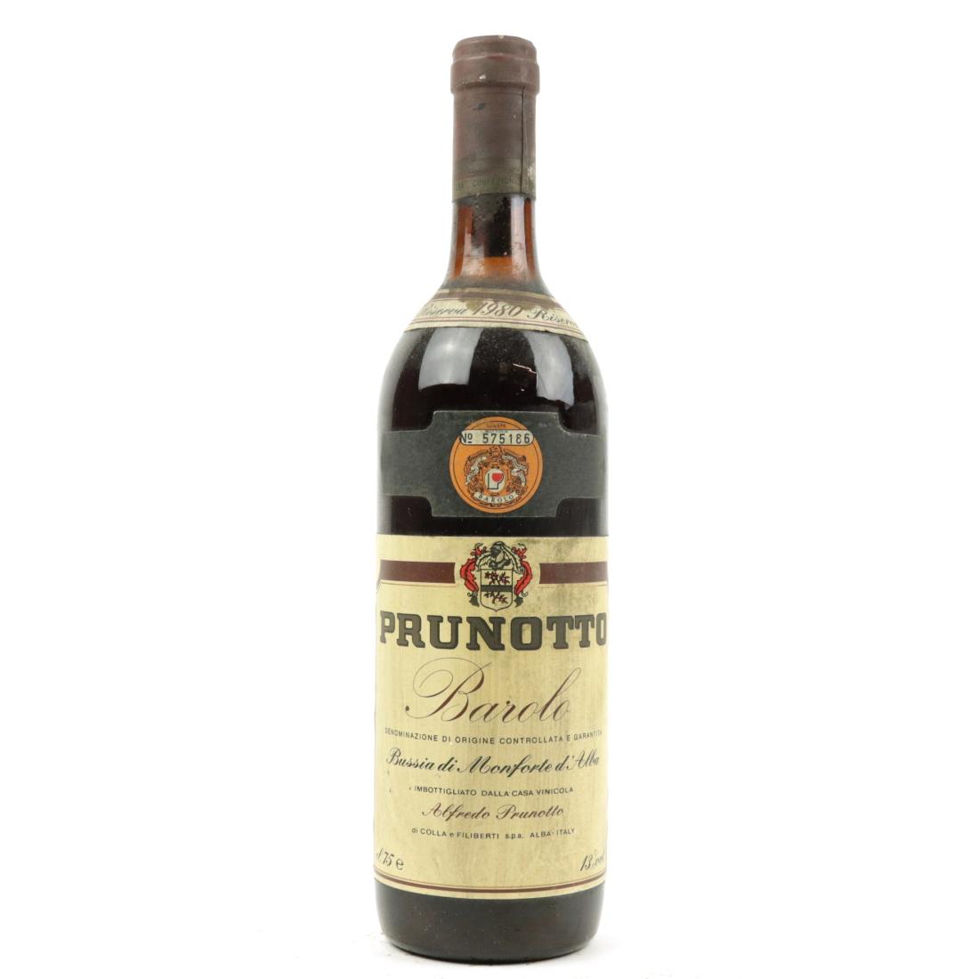 Prunotto 1980 Barolo Riserva Wine | Wine Auctioneer